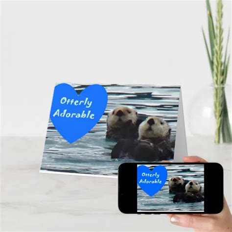 Otterly Adorable Sea Otter Greeting Card Zazzle