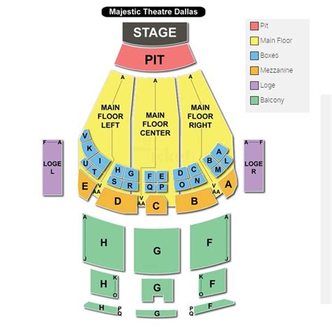 Seating Chart Majestic Theatre Dallas Texas