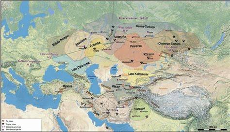 Map Of Bronze Age Eurasia That Shows The Major Archaeological Cultures