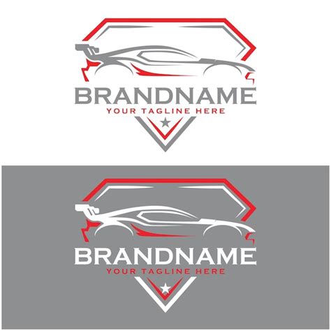 Conjunto De Logotipo De Coche De Carreras Creativo Con Plantilla De