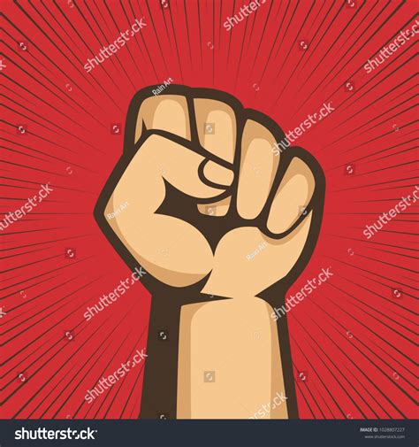 Clenched Fist Held Raised Air Poster 스톡 벡터로열티 프리 1028807227