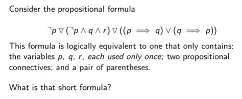Solved Consider The Propositional Formula This Formula Is