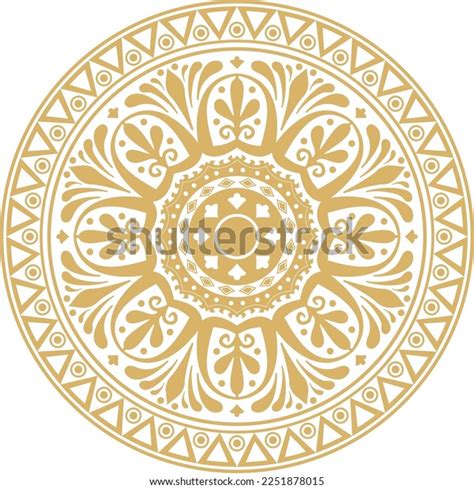 Vector Gold Round Classical Ornament Ancient Stock Vector Royalty Free