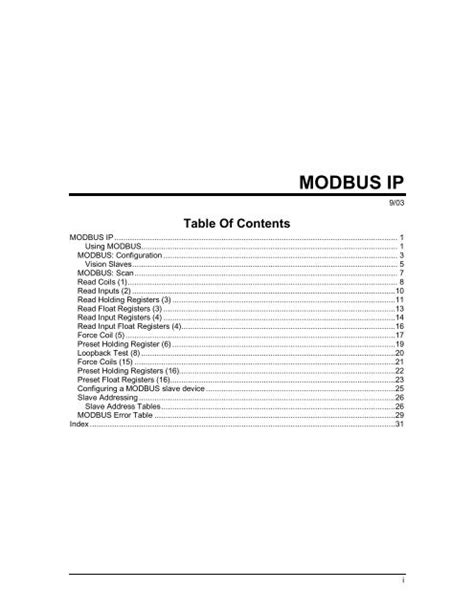 Modbus Ip