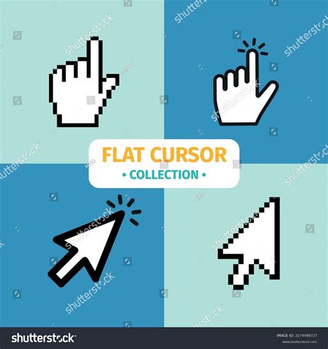Pointer Cursor Icons Web Arrows Cursors Stock Vector Royalty Free
