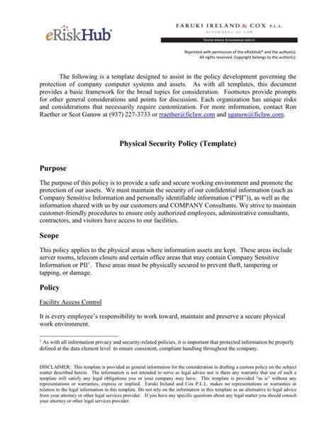 Free Data Encryption Policy Template Policy Template Report Template