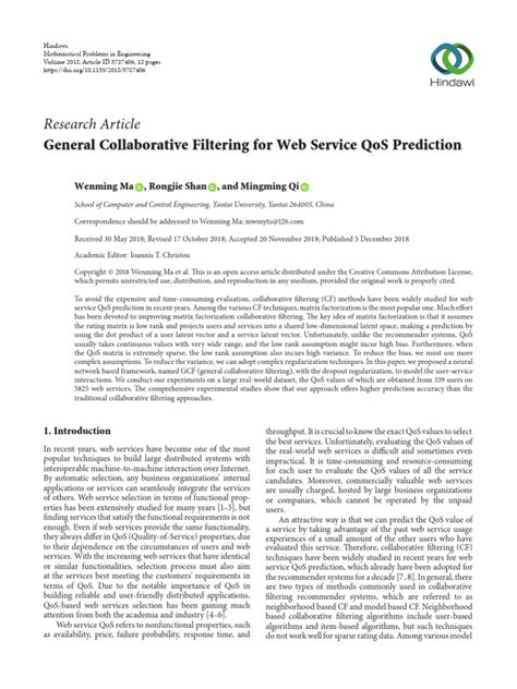 General Collaborative Filtering For Web Service Qos Prediction Pdf