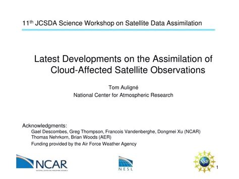 Ppt 11 Th Jcsda Science Workshop On Satellite Data Assimilation Powerpoint Presentation Id