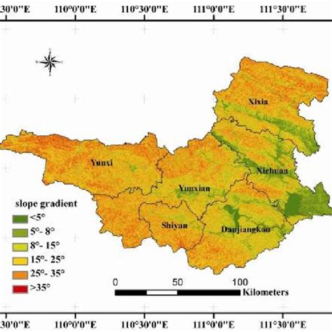 Slope Gradient Classification Map Of The Study Area Download
