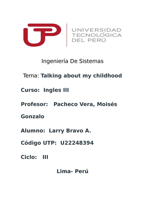 Ingles semana 2 abd3 Ingeniería De Sistemas Tema Talking about my