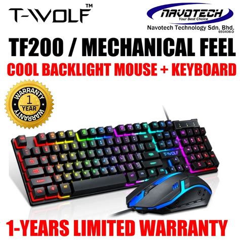 T Wolf Led Gaming Keyboard Tf200 T20 Tf230 Tf270 Shopee Malaysia