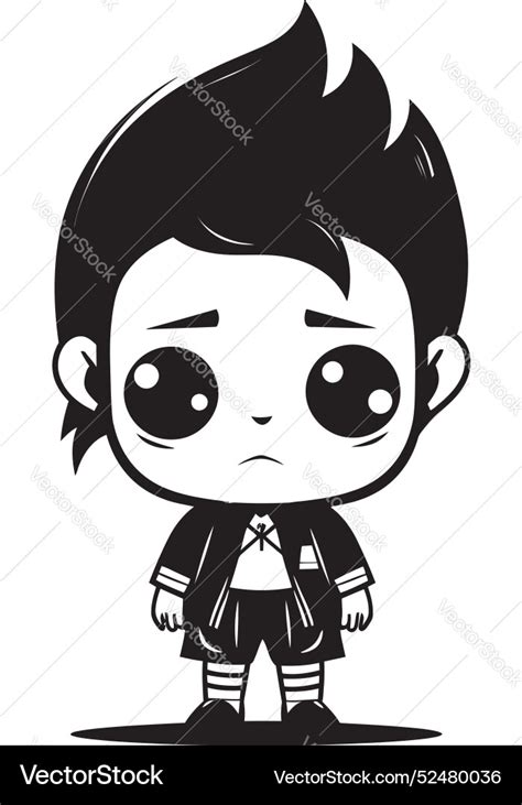 Dejected Dexter Cartoon Boy Emblem Royalty Free Vector Image