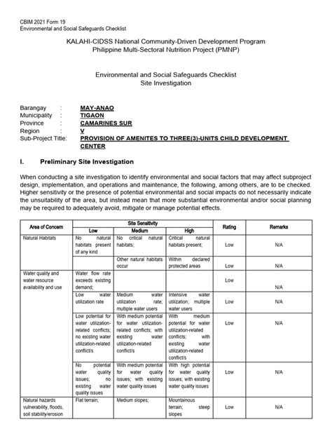 May Anao Essc Checklist Pdf Water Erosion