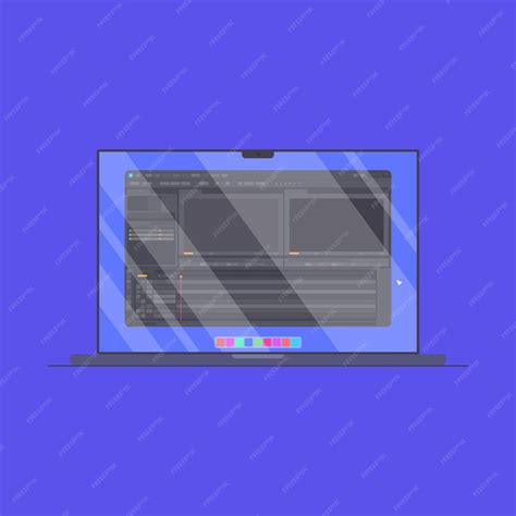 Premium Vector Video Editing Interface In Laptop Or Adobe Premiere