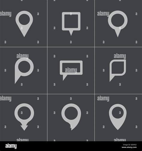 Vector Black Map Pointer Icons Set Stock Vector Image And Art Alamy