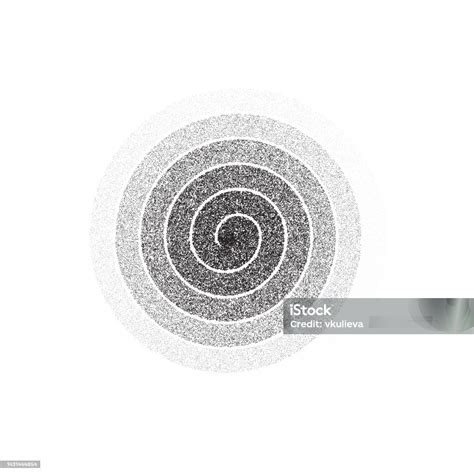 점선으로 된 나선형 모양 얇은 나선이 찔렸다 모래 곡물 질감 소용돌이 또는 돌리기 요소 도트 작업 스핀 기호 벡터 동심성에 대한 스톡 벡터 아트 및 기타 이미지 Istock