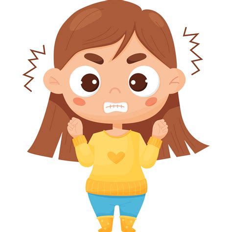 Angry Girl Female Character Emotion 15518315 Vector Art At Vecteezy