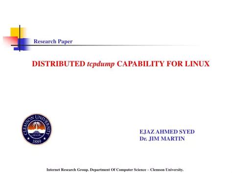 Ppt Distributed Tcpdump Capability For Linux Powerpoint Presentation