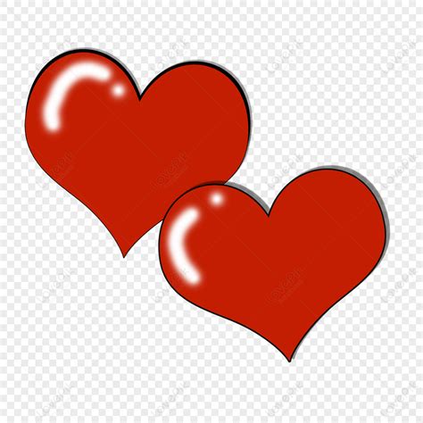 크림슨 더블 사랑 하트 일러스트 클립 아트 무료 장식 Png 일러스트 무료 다운로드 Lovepik