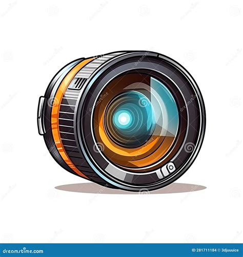 Specialized Lens Scientific Tool Cartoon Square Illustration Stock