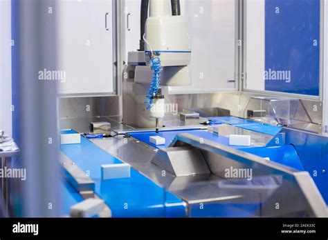 Automatic Sorting Conveyor System Moving White Small Cardboard Boxes Stock Photo Alamy
