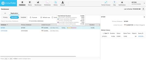 Replicating Databases Across Multiple Accounts Snowflake Documentation
