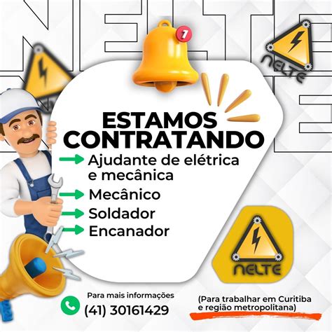 📢 Oportunidade De Emprego Na Nelte Nelte Montagem E Manutenção