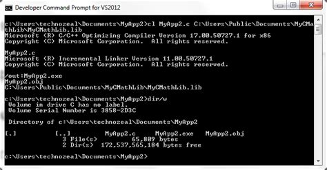 Create C Program With Static Library Using Command Line In Windows