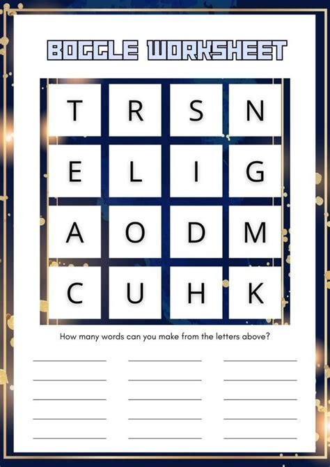 Printable Boggle Worksheets Boggle Making Words Fun Worksheets