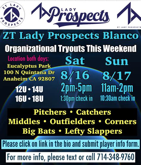 Zt Lady Prospects Fastpitch Tryout