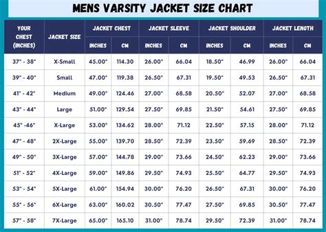 Varsity Jacket Size Chart Find Your Perfect Fit
