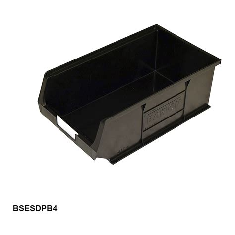 Topstore Anti Static Conductive Esd Plastic Parts Bins 182h X 420w X 375d Mm Black Pack Of