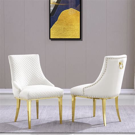 Add Luxury To Your Room With White And Gold Velvet Chairs