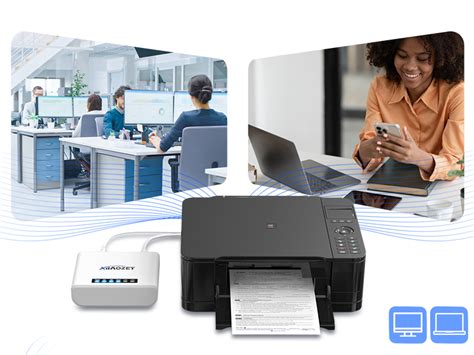 Xiiaozet Wireless Print Server For Sharing 3 Usb Printers Over Local Network Easy Setup