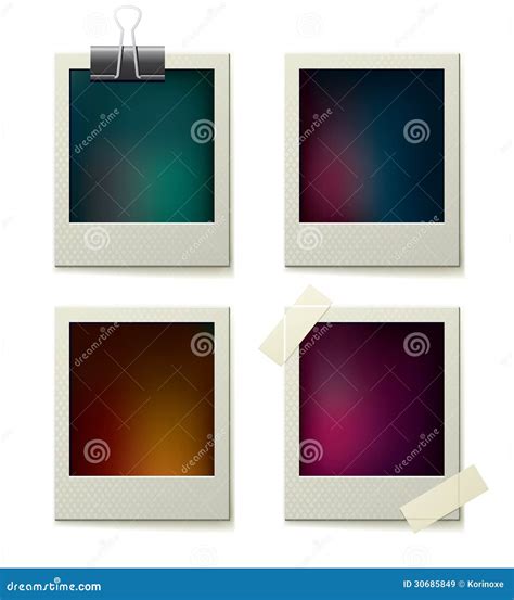 Polaroid Frame Set Stock Vector Illustration Of Shoot 30685849