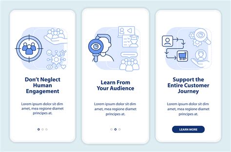 People First Mindset Light Blue Onboarding Mobile App Screen Walkthrough 3 Steps Graphic