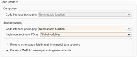 Configure Code Interface Packaging And Root Level I O Data For Model References Matlab And Simulink