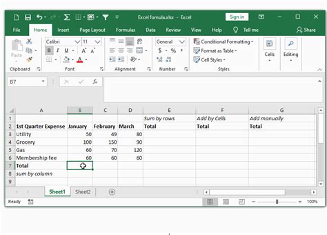 SUM Function Excel And More