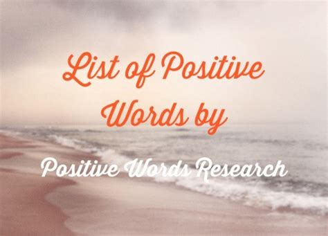 List Of Positive Words Positive Words Research