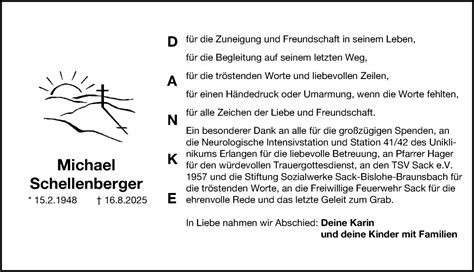 Traueranzeigen Von Michael Schellenberger Trauernnde