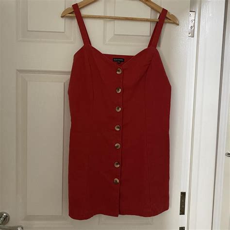 Red Ghanda Dress Uk Size Xs Extra Small Buttons Depop