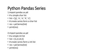 Pandas For Series And Dataframe Pptx