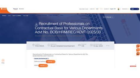 Bank Of Baroda Recruitment 2025 146 Posts To Be Filled In Bank Of