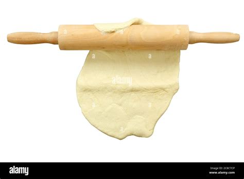 Rolling Pin And Flat Dough Isolated Stock Photo Alamy