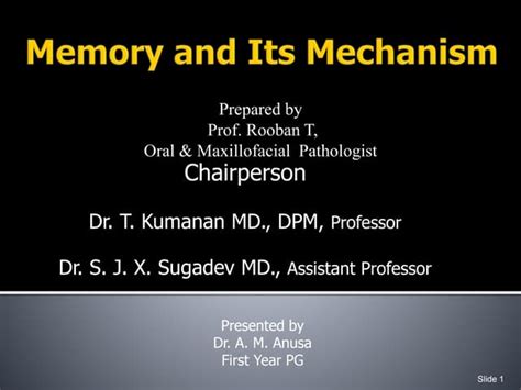 Physiology Of Memory Ppt