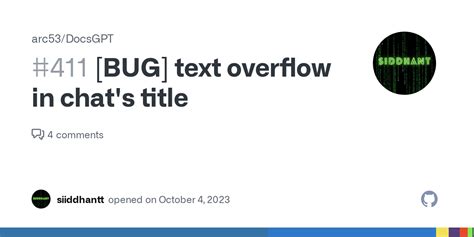 Bug Text Overflow In Chats Title · Issue 411 · Arc53docsgpt · Github