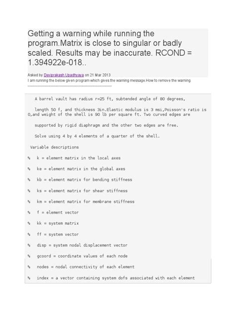 pdf matlab mathematica getting a warning while running the program