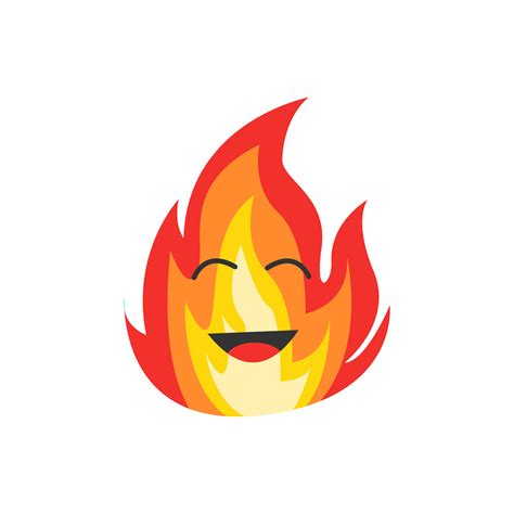 A Cartoon Fire With A Smile On Its Face Fire Emoji Free Vector