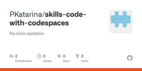 Github Pkatarinaskills Code With Codespaces My Clone Repository