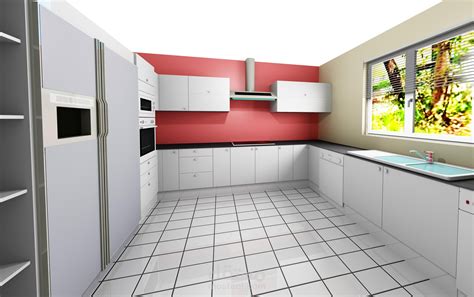 تصميم 3d لمطبخ عصري مستقل